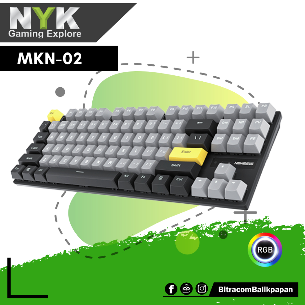 Nyk Gaming Keyboard - MKN-02 - Gray Black 01 RGB Gaming Keyboard ...