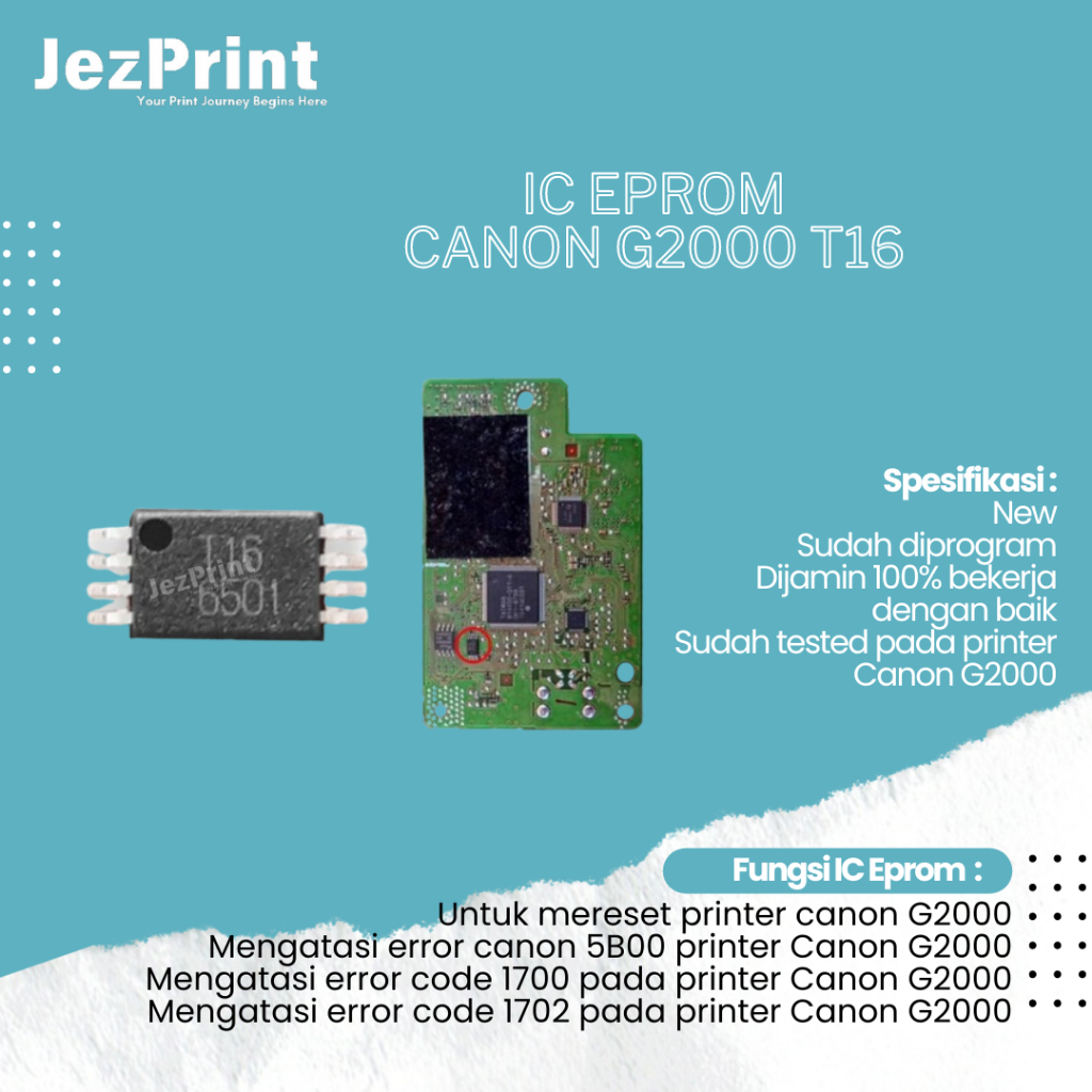 Canon G2000 T16 Eprom IC, Canon G2000 Eeprom IC Reset, Canon G2000 T16 ...
