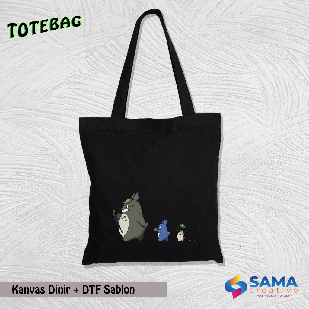 Totoro and Friends - Premium Canvas Tote Bag 28x34cm - Tas Tote Bag ...