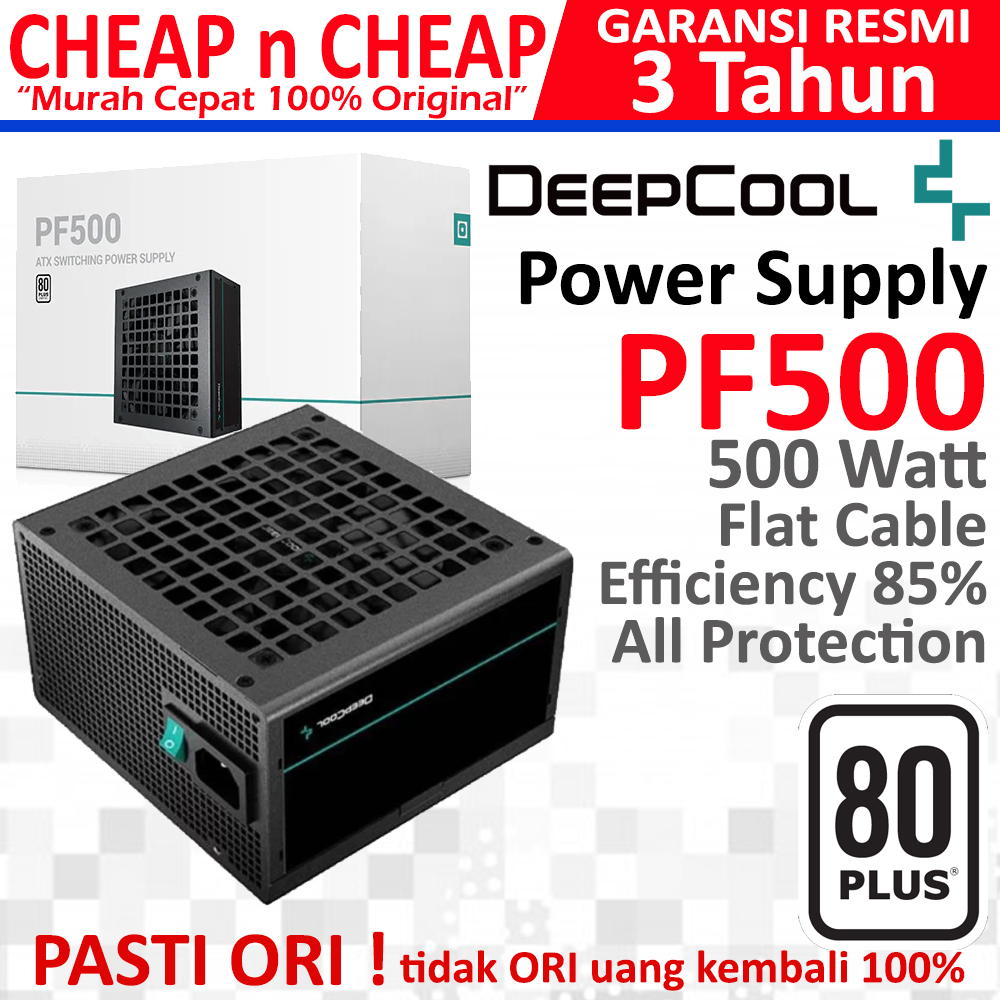 Deepcool PF500 500Watt 80+ White Flat Cable - PSU Power Supply PC Gaming PF500 | Shopee Philippines