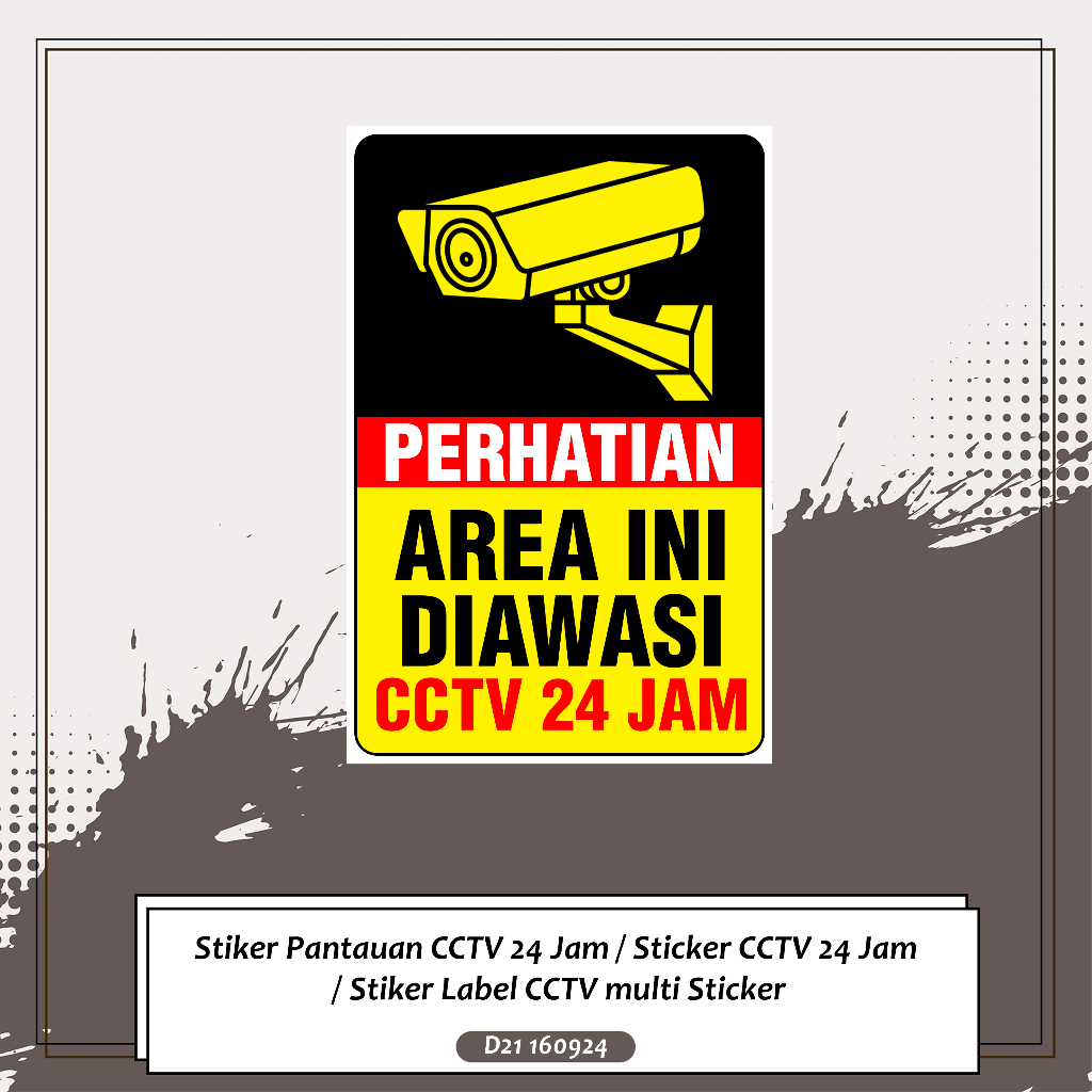 24 Hour CCTV Monitoring Stickers / 24 Hour CCTV Stickers / multi ...