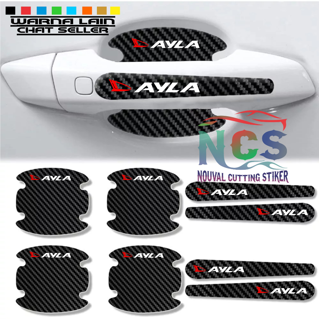 8pcs carbon door handle stickers for daihatsu ayla car door handle ...
