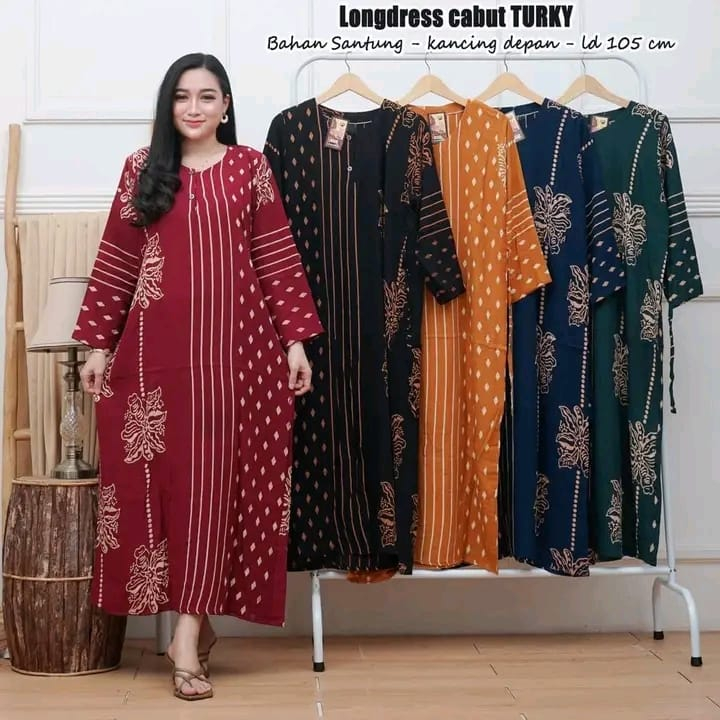 Longdress CABUTAN BUSUI TURKY LD 110 BATIK DASTER LONG SLEEVES FRONT ...