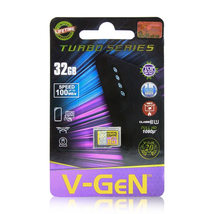 Micro SD Vgen TF Card 32GB Class 10 for IP Camera Smartphone Official ...