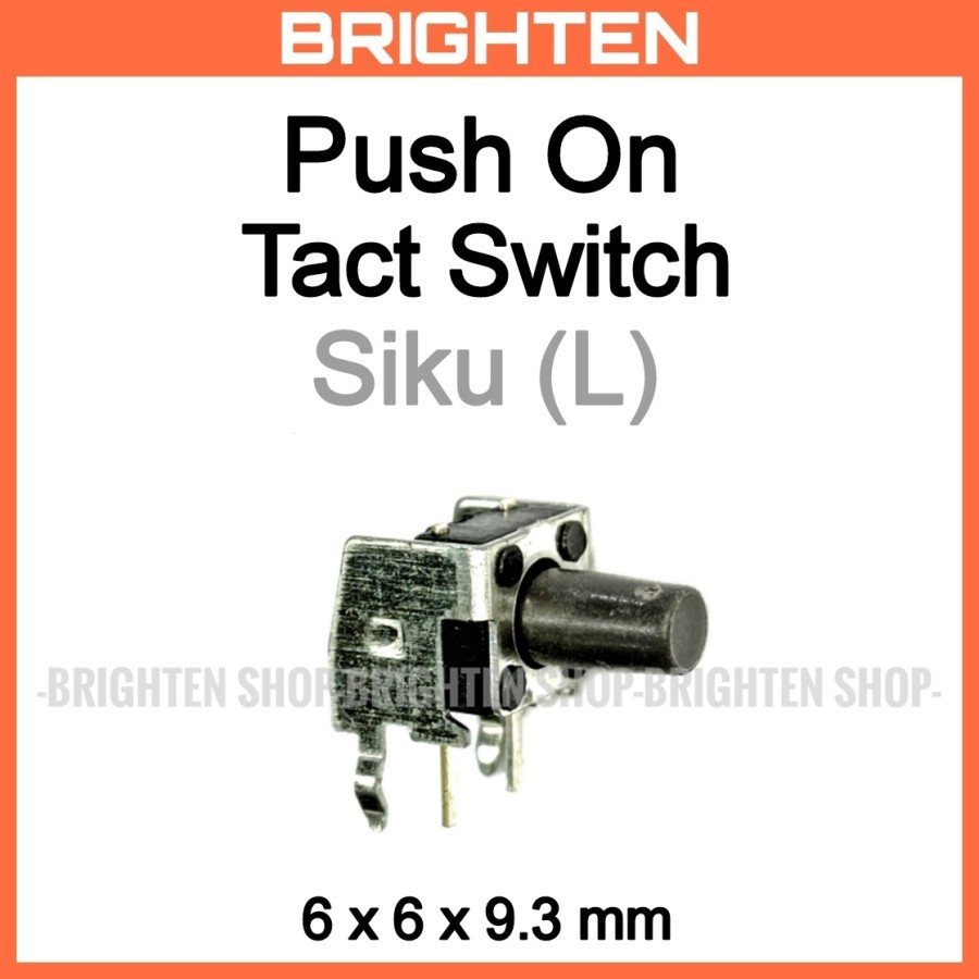 SIKU Push ON Tact / Tactile Switch 2 pin Elbow L 6x6x9.3mm Right Angle ...