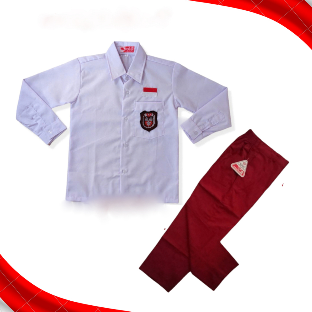 PUTIH MERAH Red And White School Uniforms Complete Long JUMBO School ...