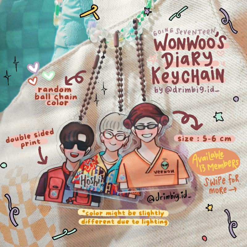 17 Keychain: Wonu Diary Series by drambig.id | | Shopee Philippines