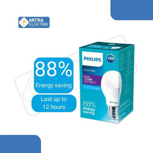 Philips Essential LED Bulb 9W E27 6500K - Cool Day Light | Shopee Philippines