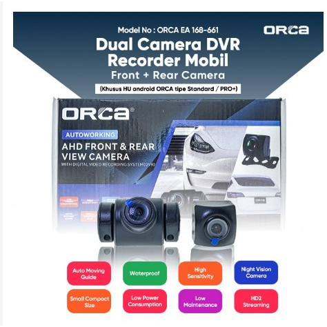 Orca Front & Rear AHD-1080P DVR Reverse Camera - Front And Rear Car ...