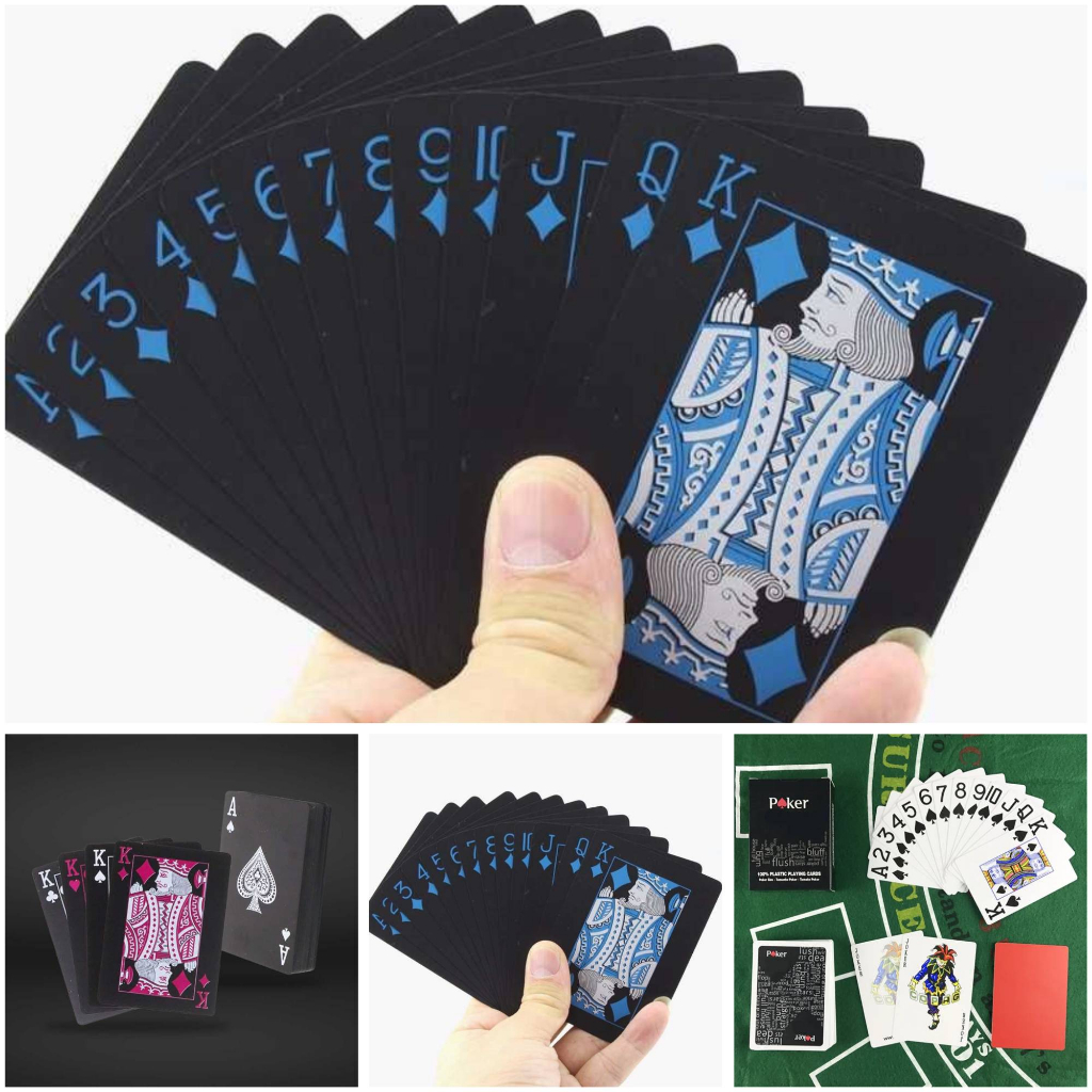 HITAM Waterproof Plastic Playing Cards Waterproof PVC Foil Poker ...