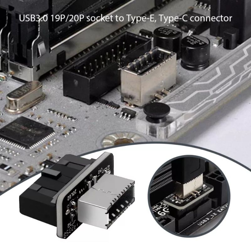 Usb 3.0 19 Pin Mobo Header to type E Adapter for Front Panel type C ...
