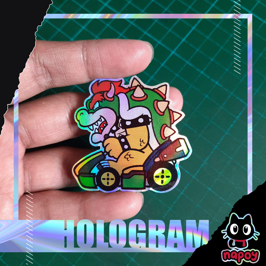 Mario Kart Bowser Car Game Hologram Sticker | Shopee Philippines