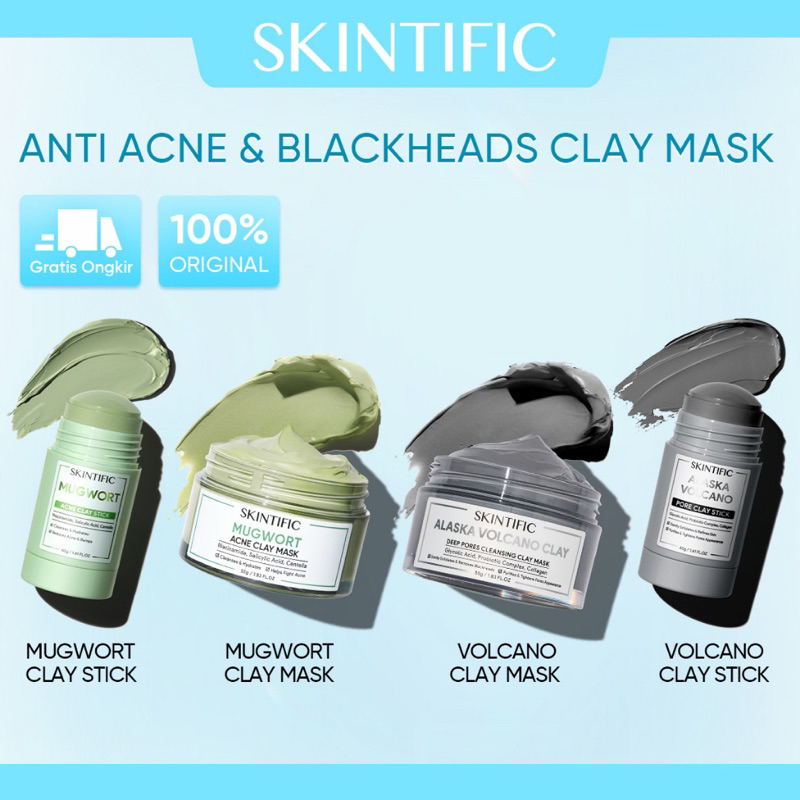 [NEW] Skintific Mugwort Mask Anti Pores & Acne | Alaska Volcano Clay ...