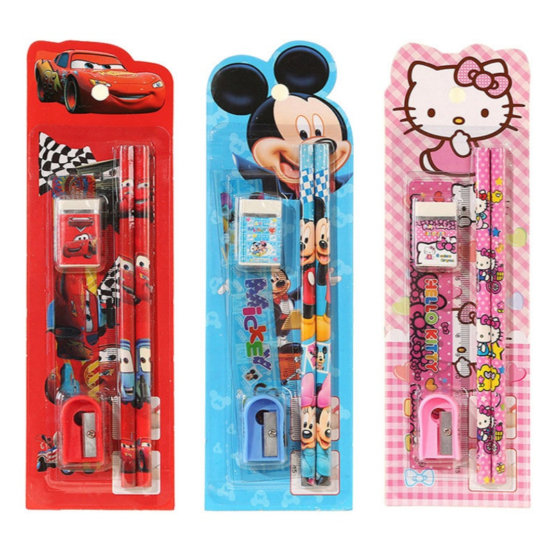 Pencil Set 5in1 Complete Hello Kitty Spiderman Cars Ultraman Pencil ...