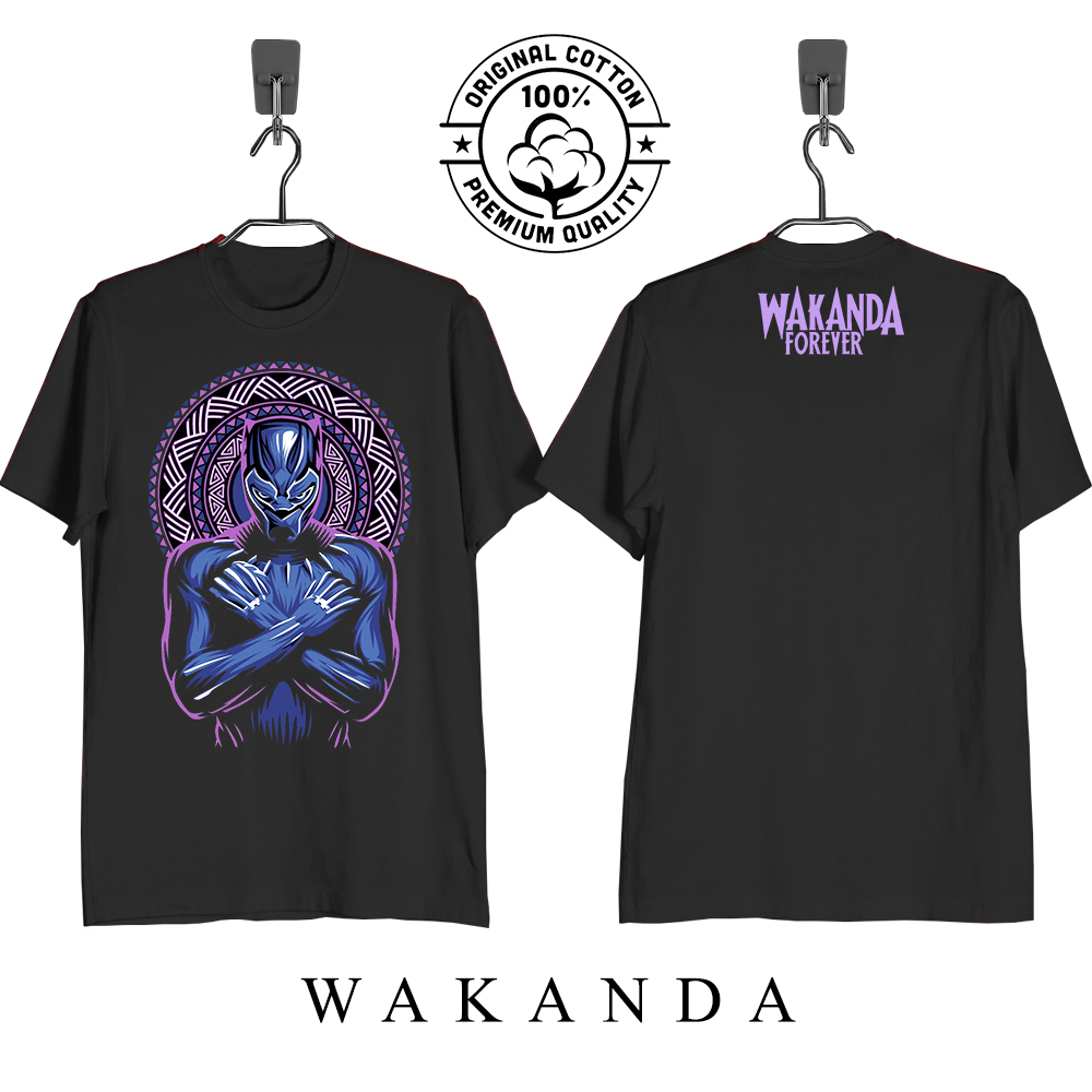 T-shirt BLACK PANTHER FUN CORNER WAKANDA FOREVER COTTON 24s | Shopee ...
