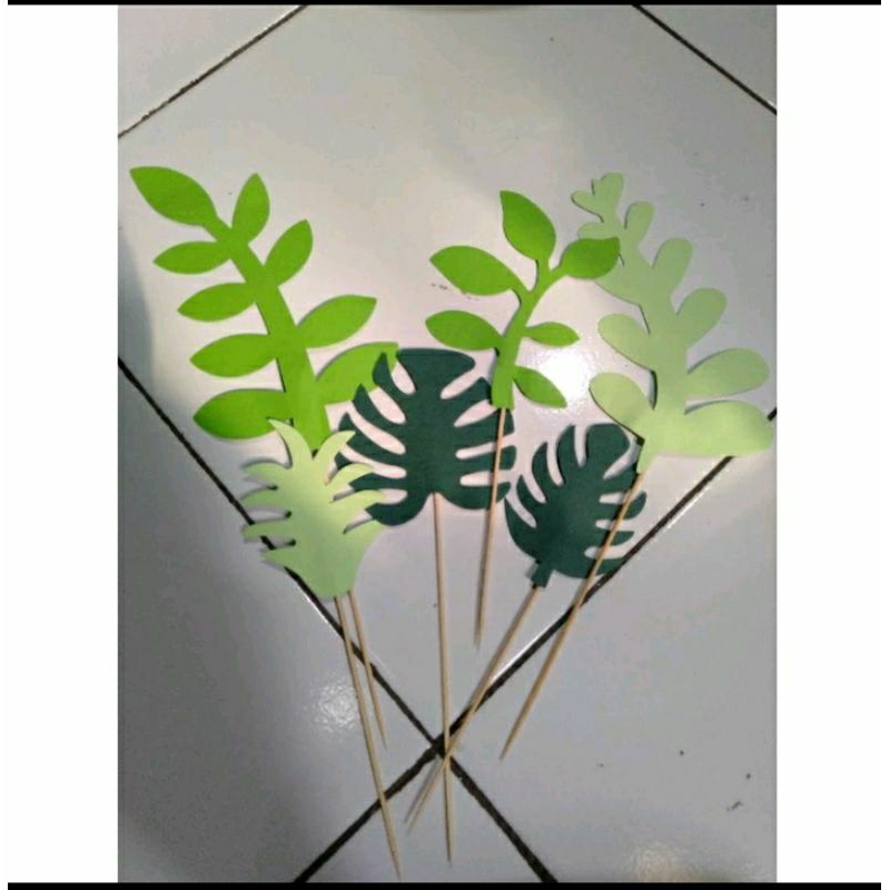 Forest Leaf Topper, jungle Leaf Topper cake decoration, Tropical leaves ...