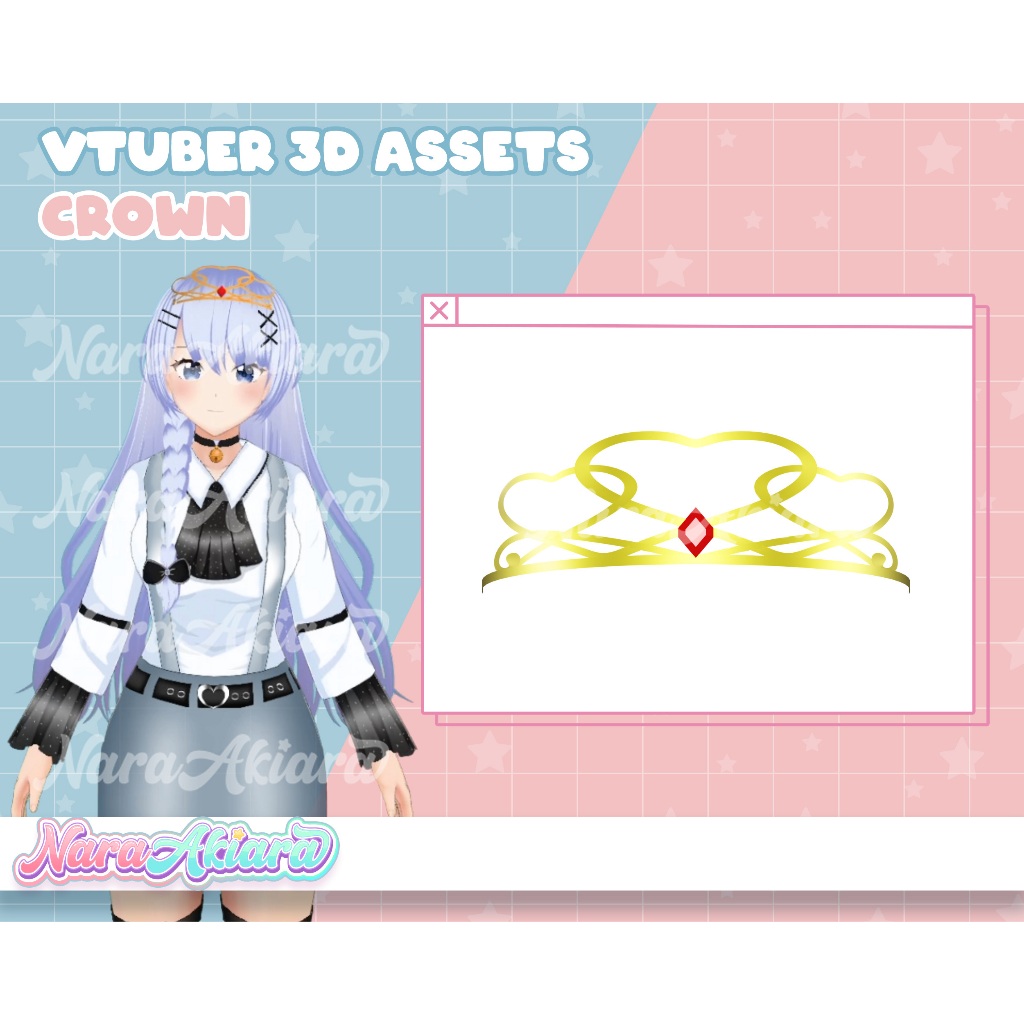 Crown Accessories for Your 3D Characters, Trendy 3D Vroid Crown ...