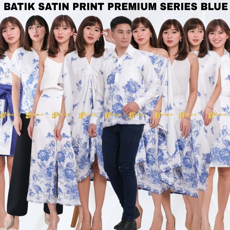 Couple SET FAMILY UNIFORM SATIN BATIK STELAN EFREMI PARTY KONDANGAN ...