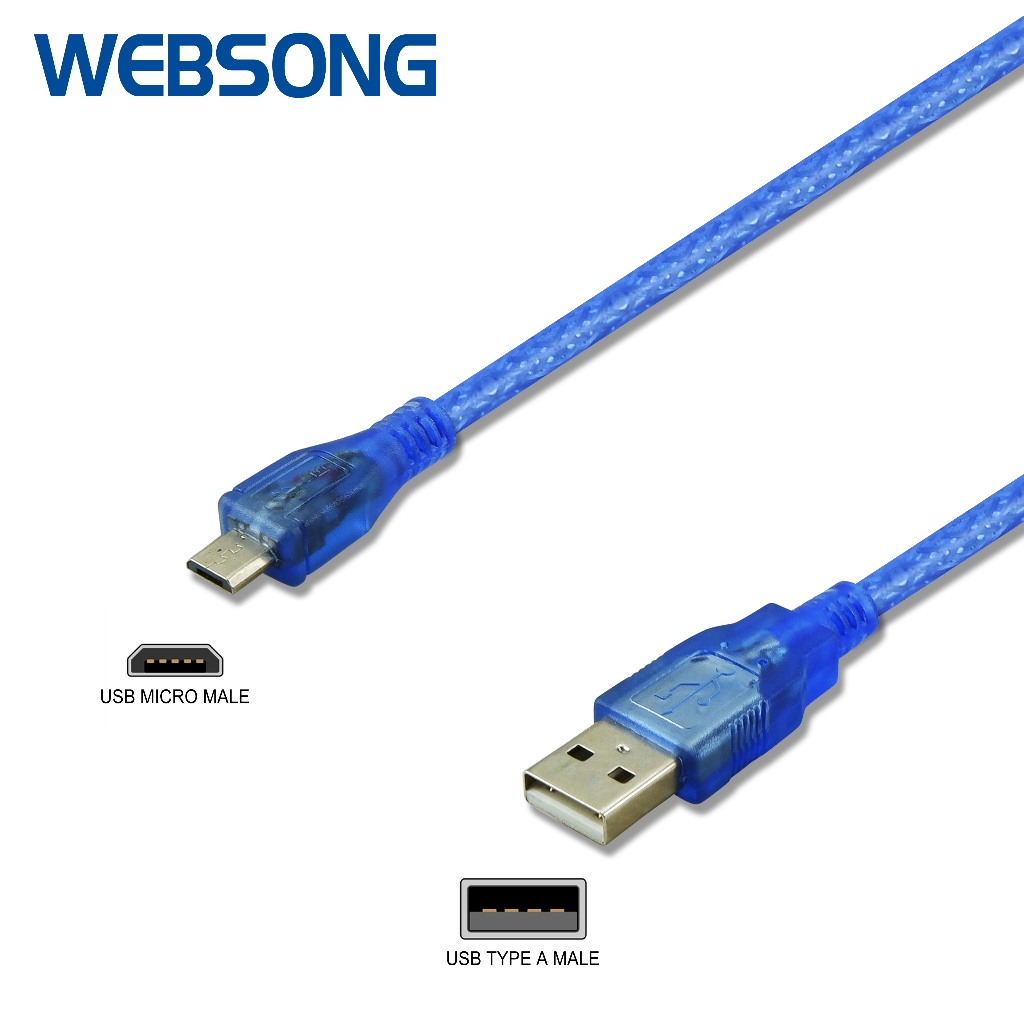 USB A Male to USB Micro B Male Cable 30CM, 1.5M, 3M, 5M WEBSONG ...