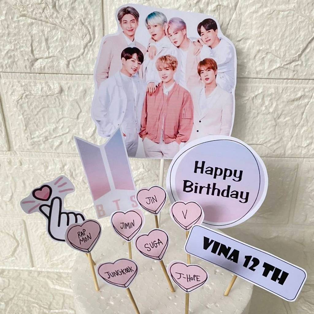 Bts Birthday Topper/BTS Cake Topper | Shopee Philippines