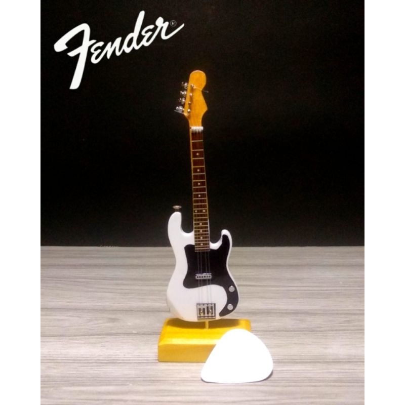 PUTIH Miniature BASS Guitar FENDER White 1:12 (11cm) | Shopee Philippines