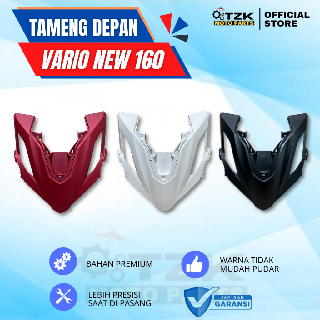 HITAM PUTIH MERAH Cover Body Shield Large Front Panel Honda Vario 160 ...