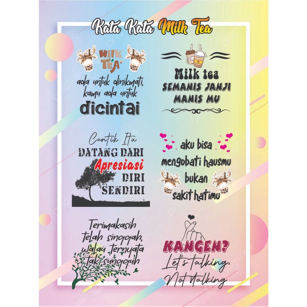 Words QUOTES MILK TEA 100 PCS | Shopee Philippines