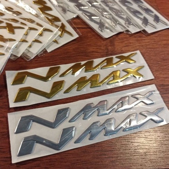 Yamaha NMAX Flexible Embossed LOGO Sticker EMBLEM GOLD & CHROME - HIGH ...