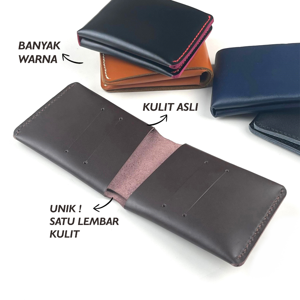 Men's Leather wallet Folding Unique design One Sheet Leather - simple ...