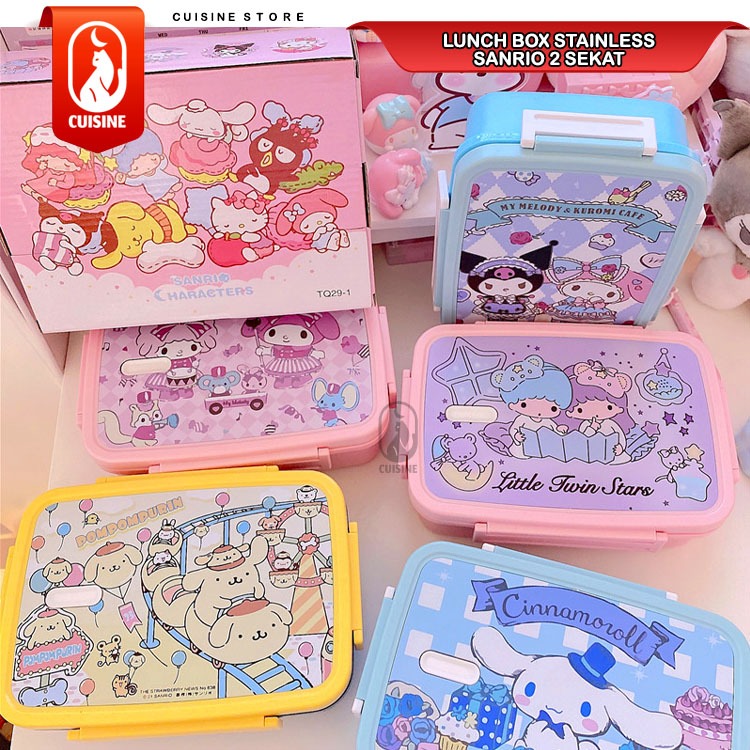 Sanrio Children's Stainless Lunch Box 2 Dividers Kuromi Character Lunch ...