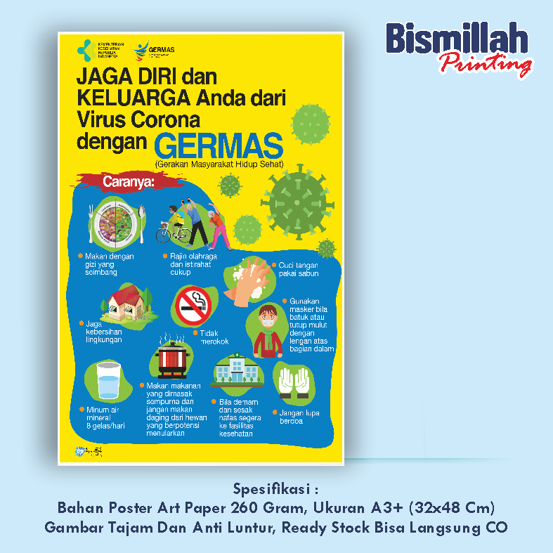 Health Poster Take Care Of Yourself And Your Family From Corona Virus ...