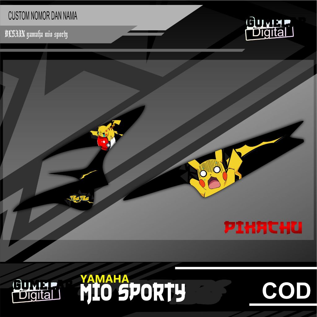 SIMPLE STRIPPING YAMAHA MIO SPORTY PIKACHU POKEMON ALREADY CUT JUST ...