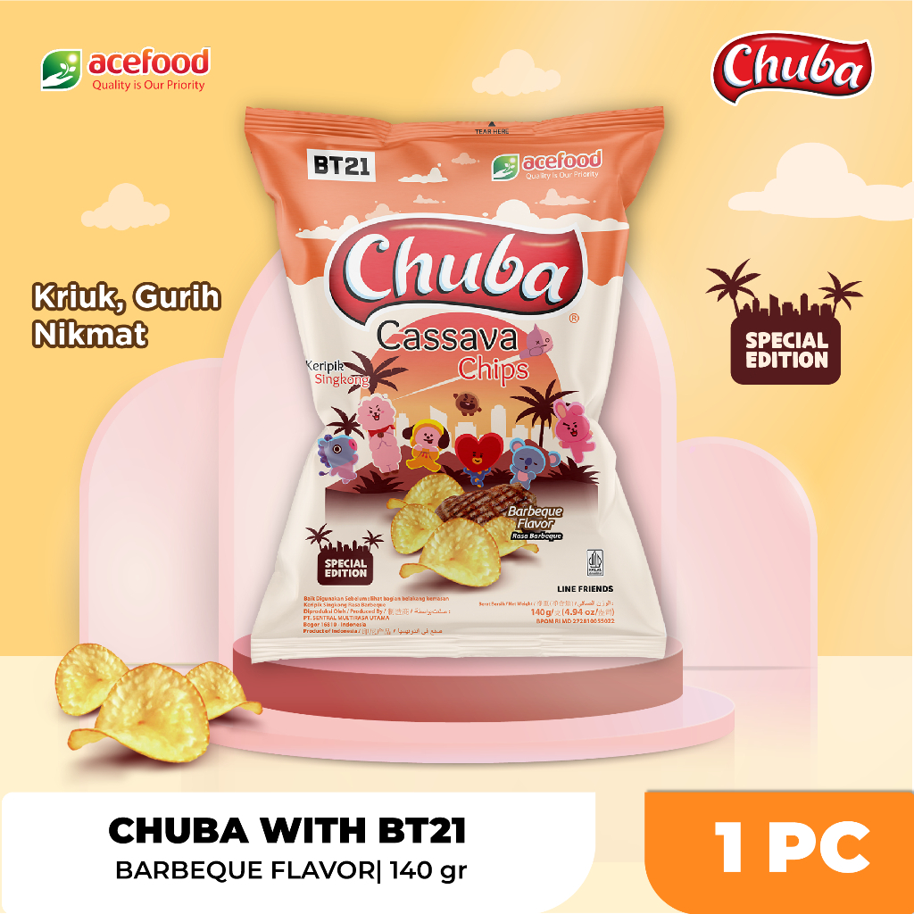 Chuba Cassava Chips BT21 Barbeque Sambal Balado Flavor 140g | Shopee ...
