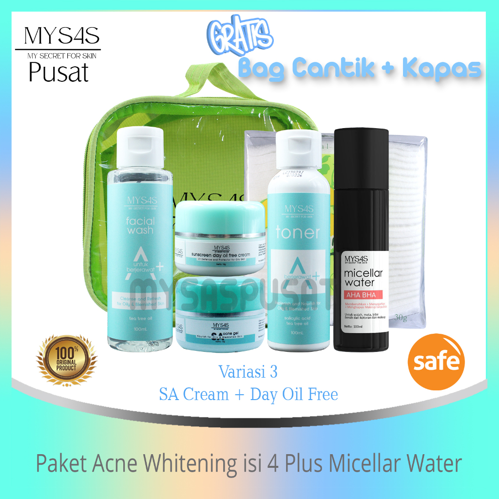 Mysas acne series package contains 4 + Micellar Water | Shopee Philippines