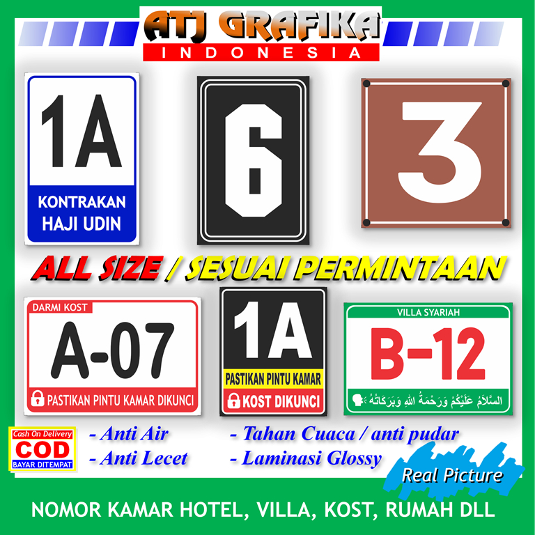 Hotel villa Boarding House Room Number sticker Label Door Number ...