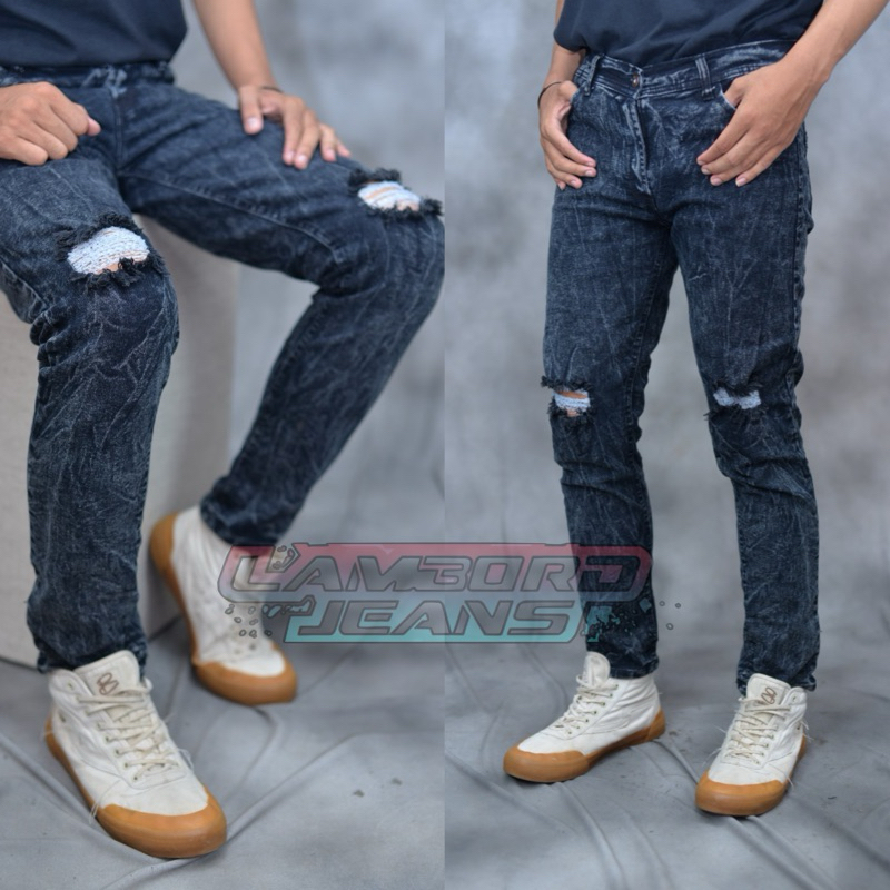 Knee ROKED JEANS TROUSERS - RIPPED MEN'S TROUSERS - RIPPED MEN'S ...
