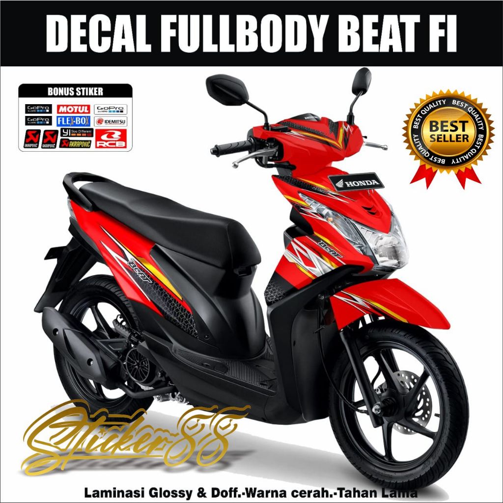 Honda BEAT FULL BODY Fi DECAL STICKER 2012 - 2015 / BEAT Fi FULL DECAL ...