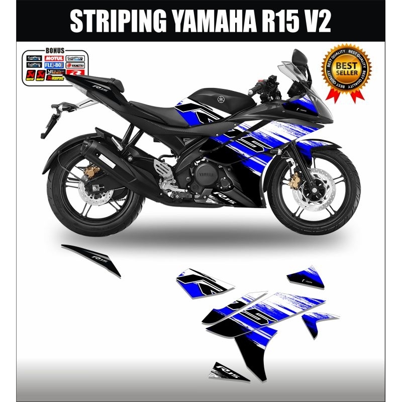 Yamaha R15 V2 Grapis Striping / R15 V2 Motorcycle Sticker / R15 V2 ...