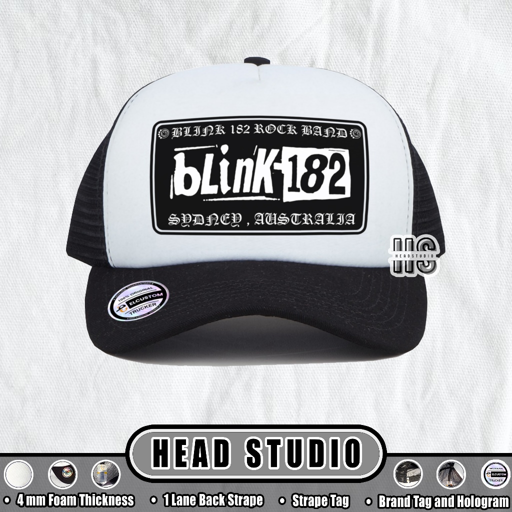 Headstudio - BLINK 182 Band Net Hat - Fanart Kotak Chrome Snapback Men ...