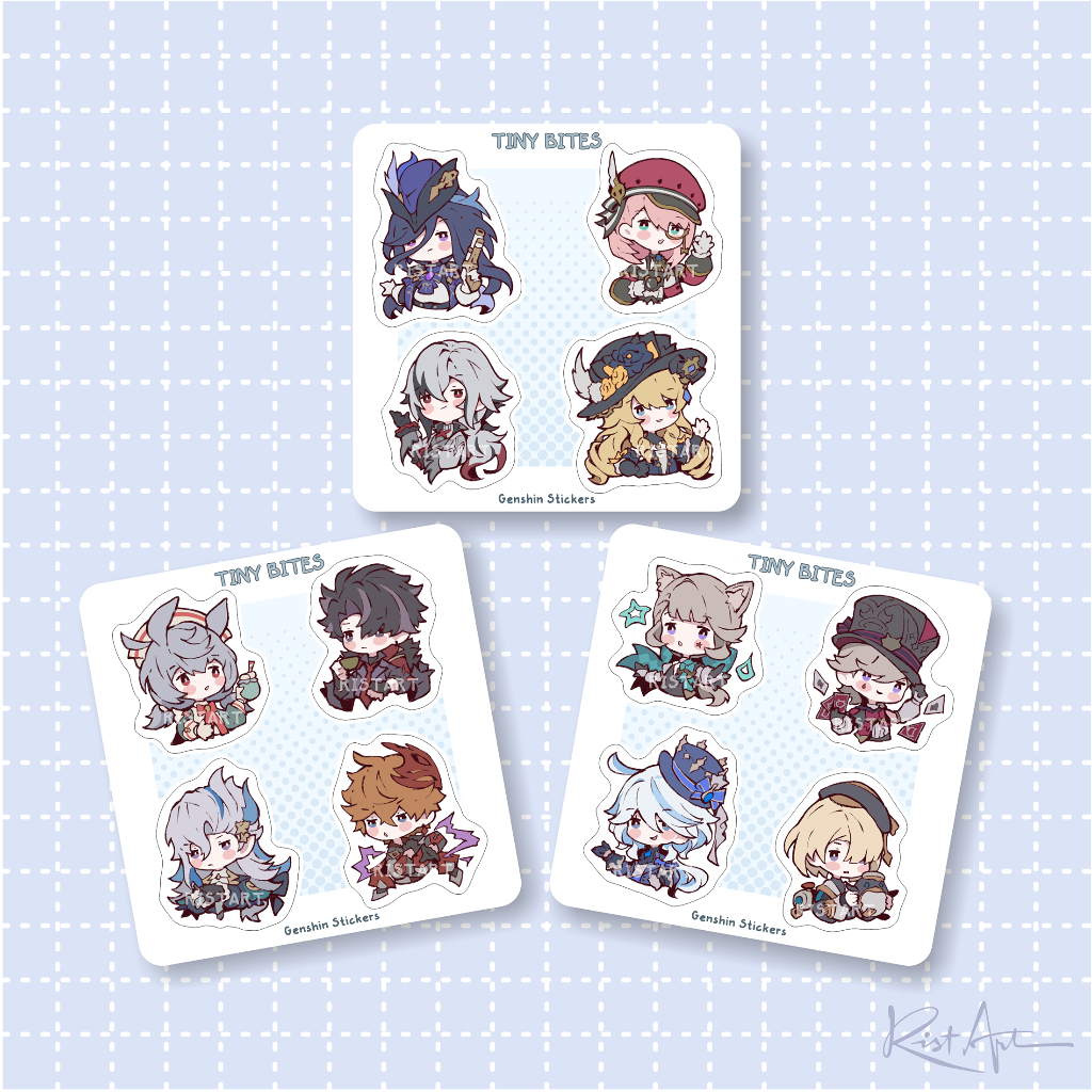 Cute Genshin Impact Mini Sticker Sheet - Laptop Sticker - Tiny Bites ...