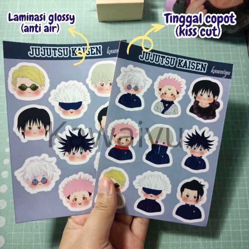 Jujutsu Kaisen Kiss Cut A6 Sukuna Gojo Toge Toji Waterproof Anime ...