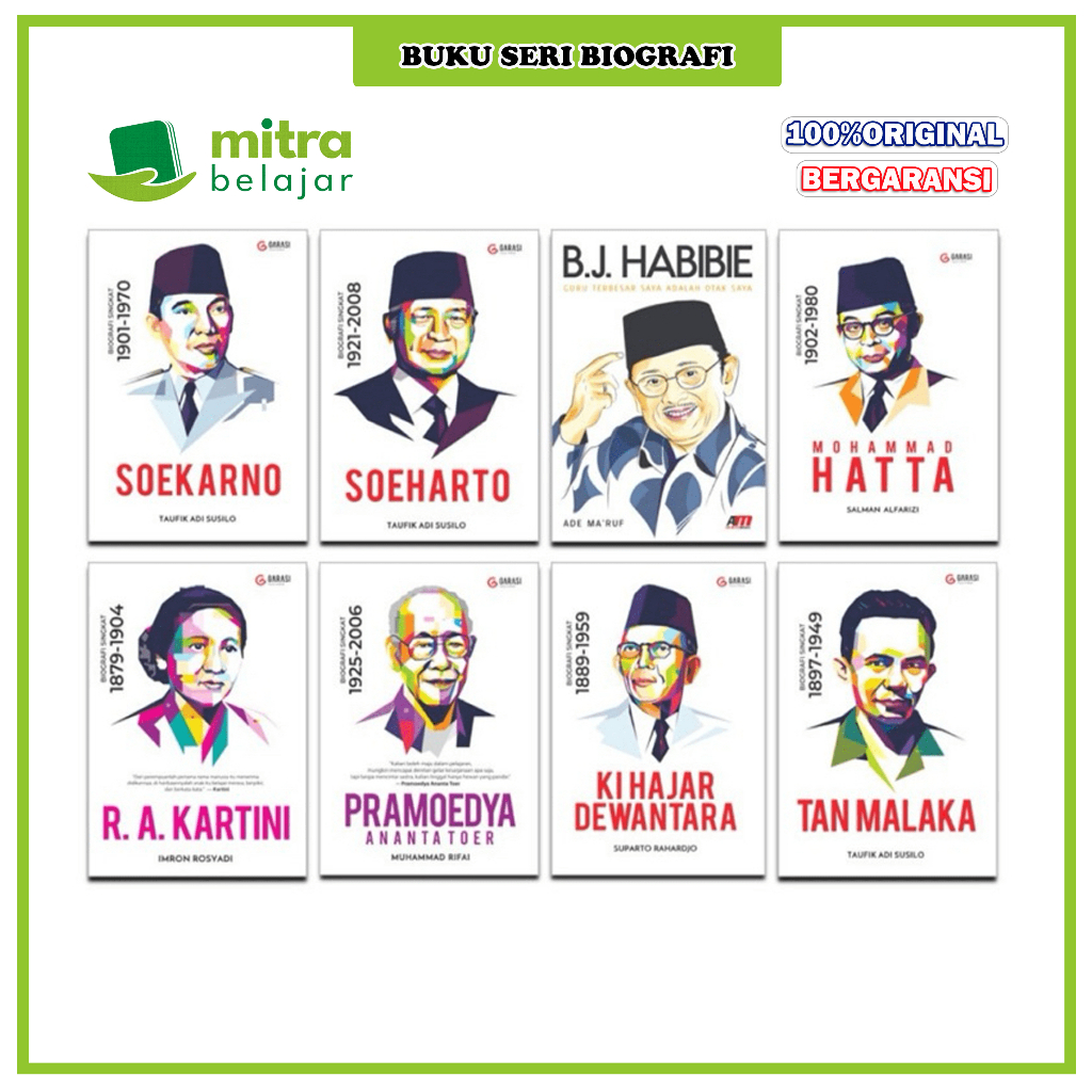 Biography Series Book of Soekarno, Soeharto, BJ Habibi, RA Kartini, Muh ...