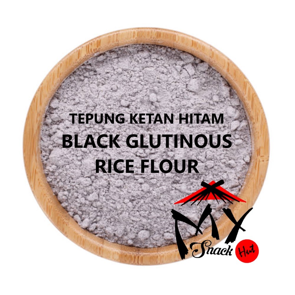 HITAM Black GLUTINOUS RICE FLOUR 100GR - PURE BLACK GLUTINOUS RICE ...