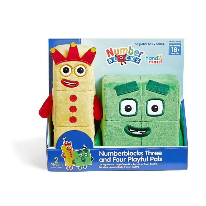 Hand2mind Numberblocks Three and Four Playful Pals Doll Numberblock ...