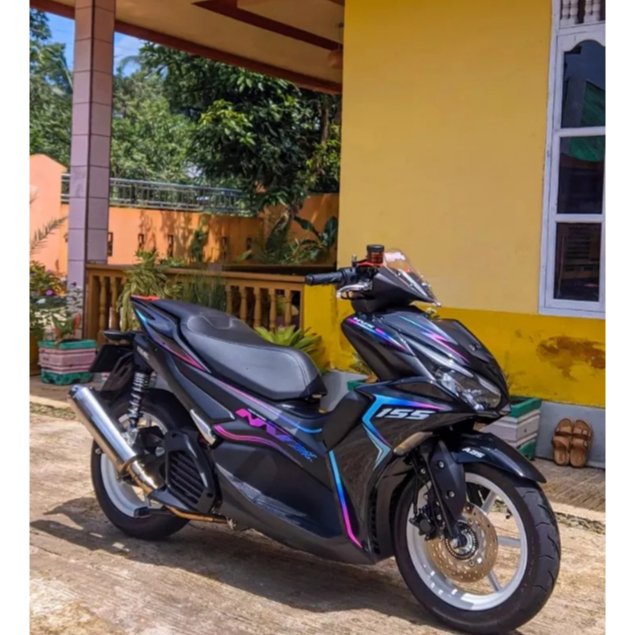 Aerox STRIPING Transparent ALL NEW CONNECTED 155 MOTIF RAINBOW STICKER ...