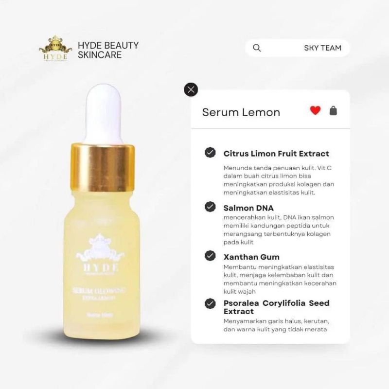Serum Extra Lemon Hyde Beauty Serum Glowing Retail | Shopee Philippines