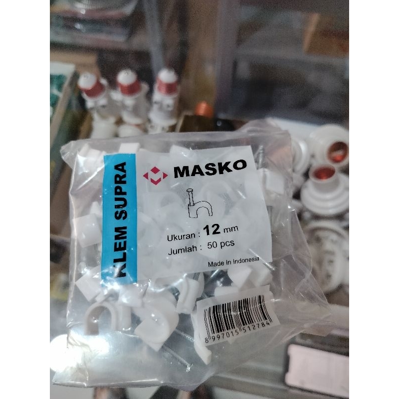 MASKO CABLE CLAMP AMASCO CABLE CLIP CONCRETE NAIL 12 MM | Shopee ...
