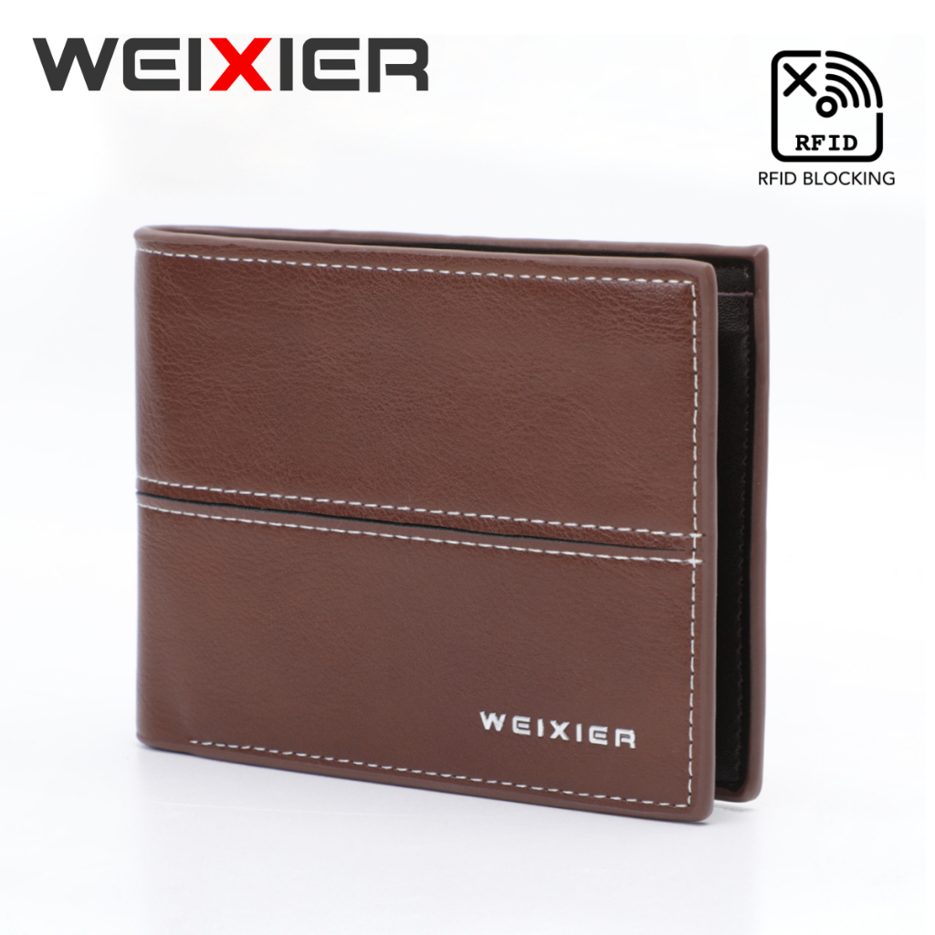 Weixier 5302-1 RFID Blocking Men's Leather Folding Wallet WX-OS ...