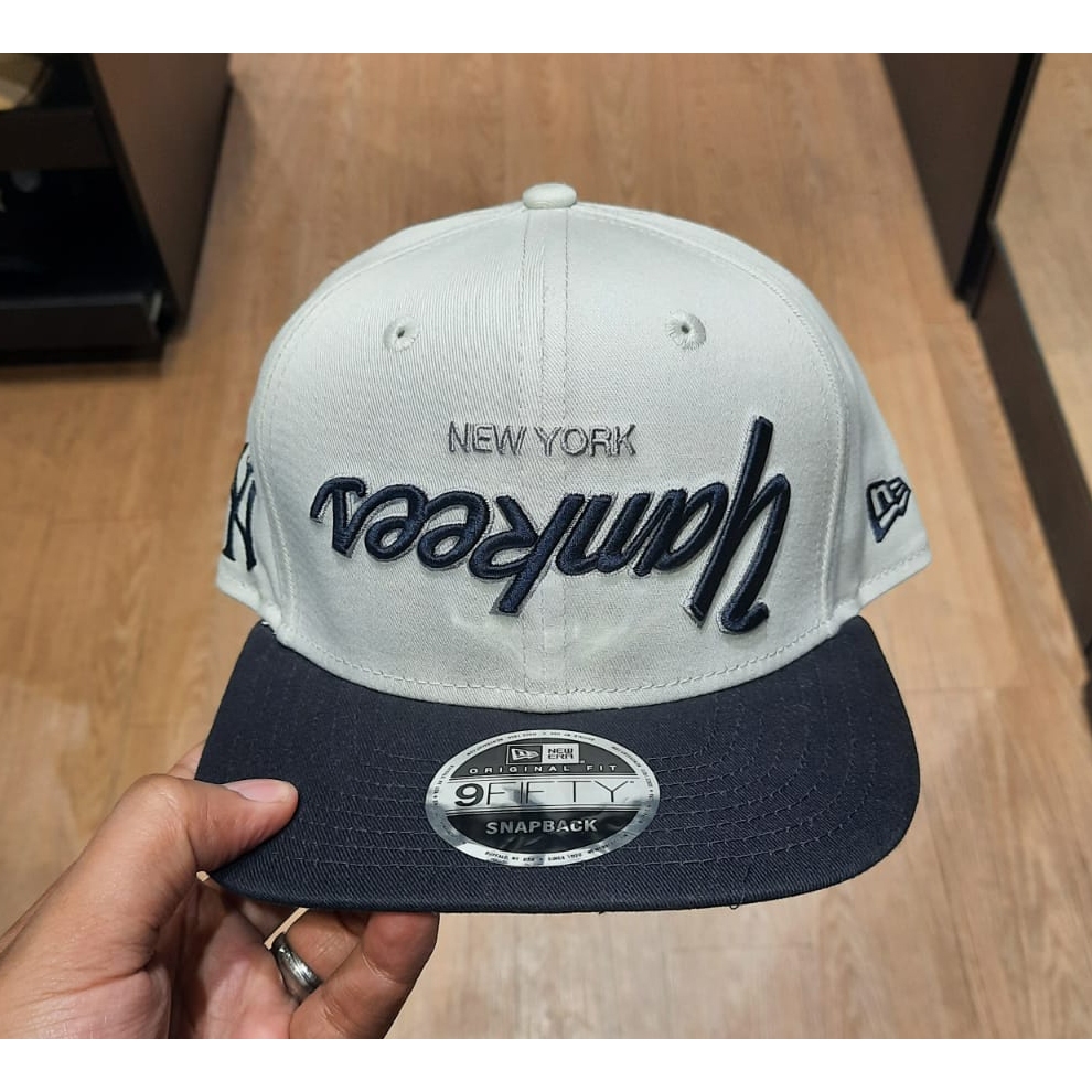 New Era 9Fifty New York Yankees PCV Upside Down Scripts Ivory Cap 100% ...