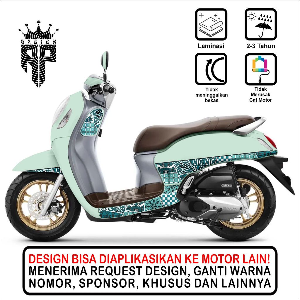 Custom batik indonesia decal sticker full custom full body FI vespa ...